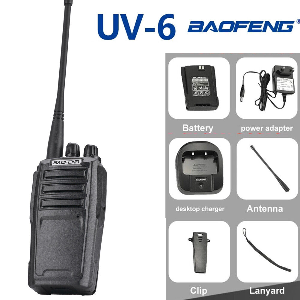 BAOFENG UV6 Two Way Radio U/V 8W Scanner Receiver HAM Wireless FM ...